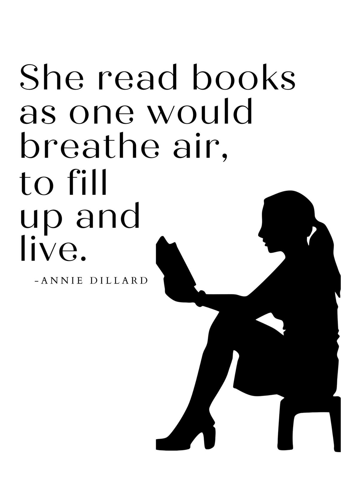 She Read Books as One Would Breathe Air to Fill up and Live - Etsy