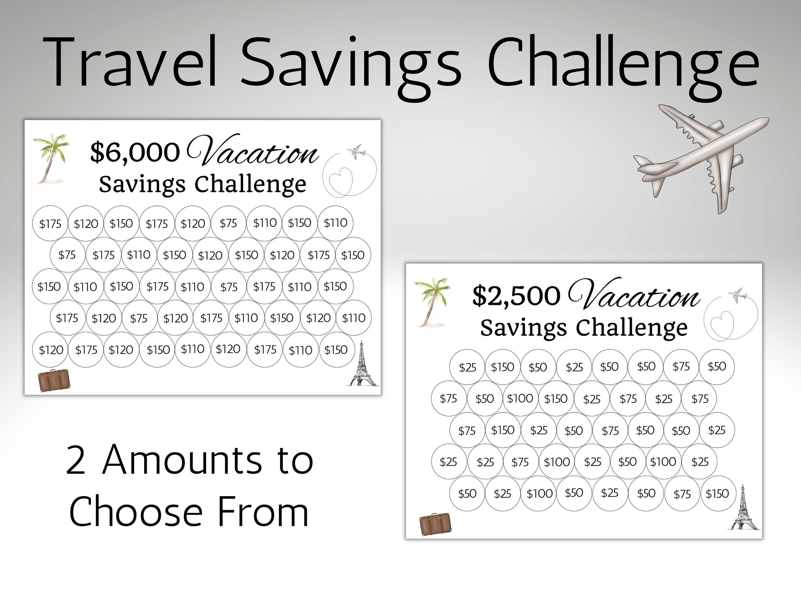Travel Savings Challenge Printable, Save for Your Next Vacation - Etsy