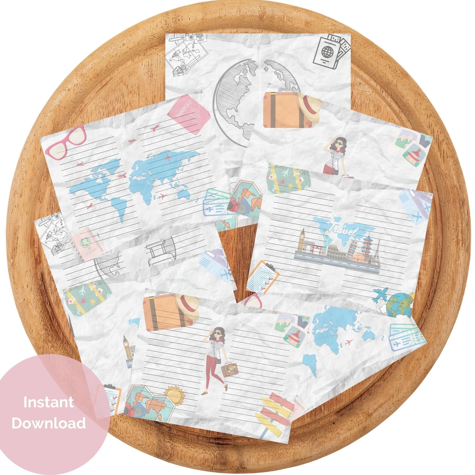 Printable Travel/junk Journal Pages | Set of 8 Pdfs - Etsy Canada