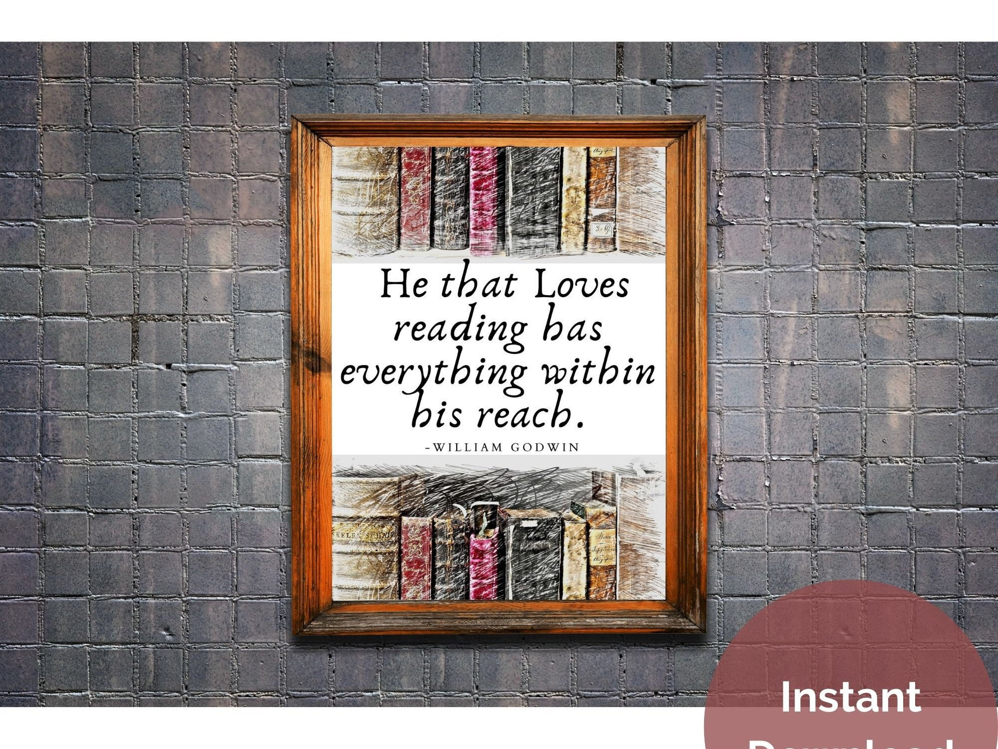 He That Loves Reading Quote Wall Art | Instant Download Printable in 4 ...