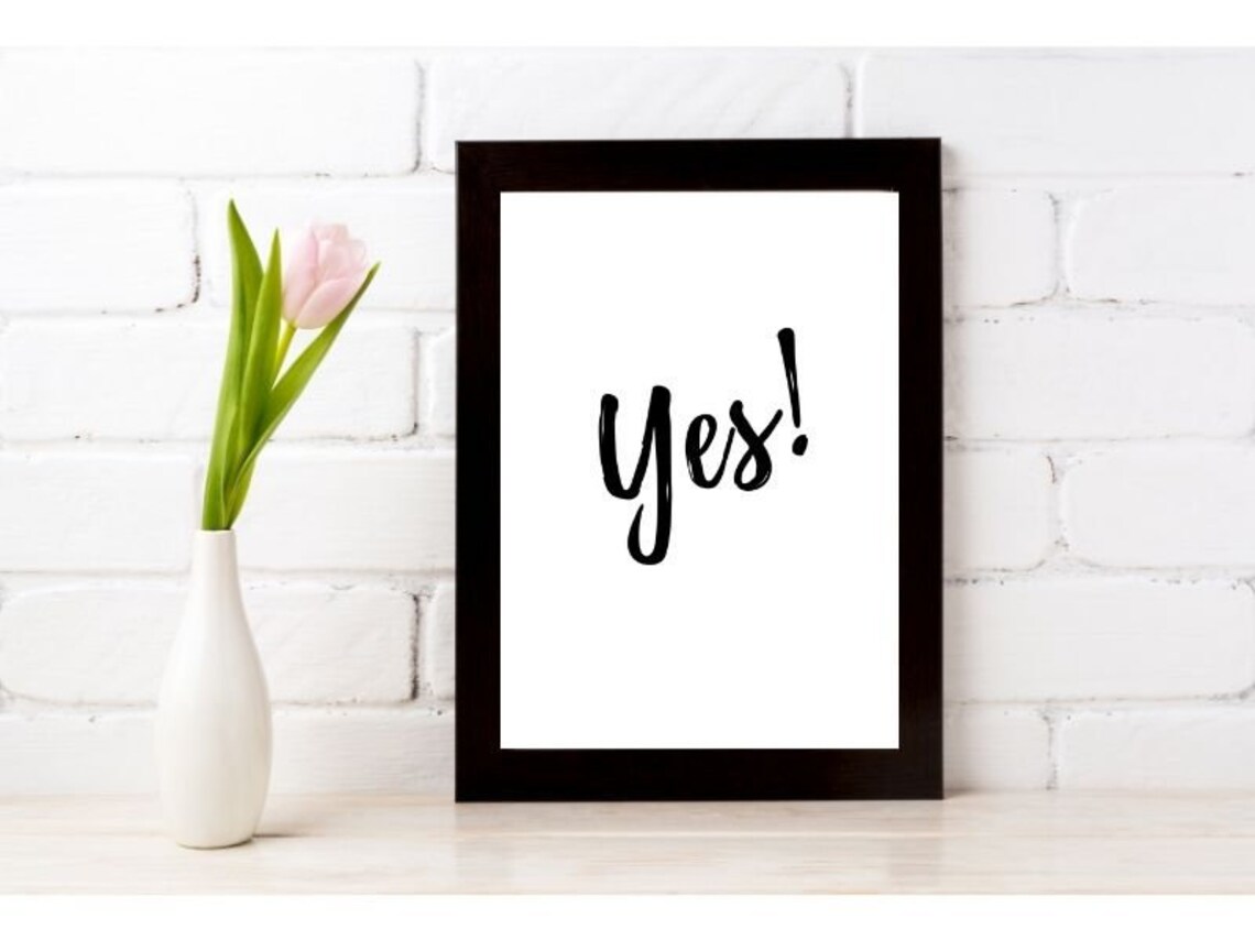 Yes Printable Wall Art Instant Download in 3 Sizes - Etsy