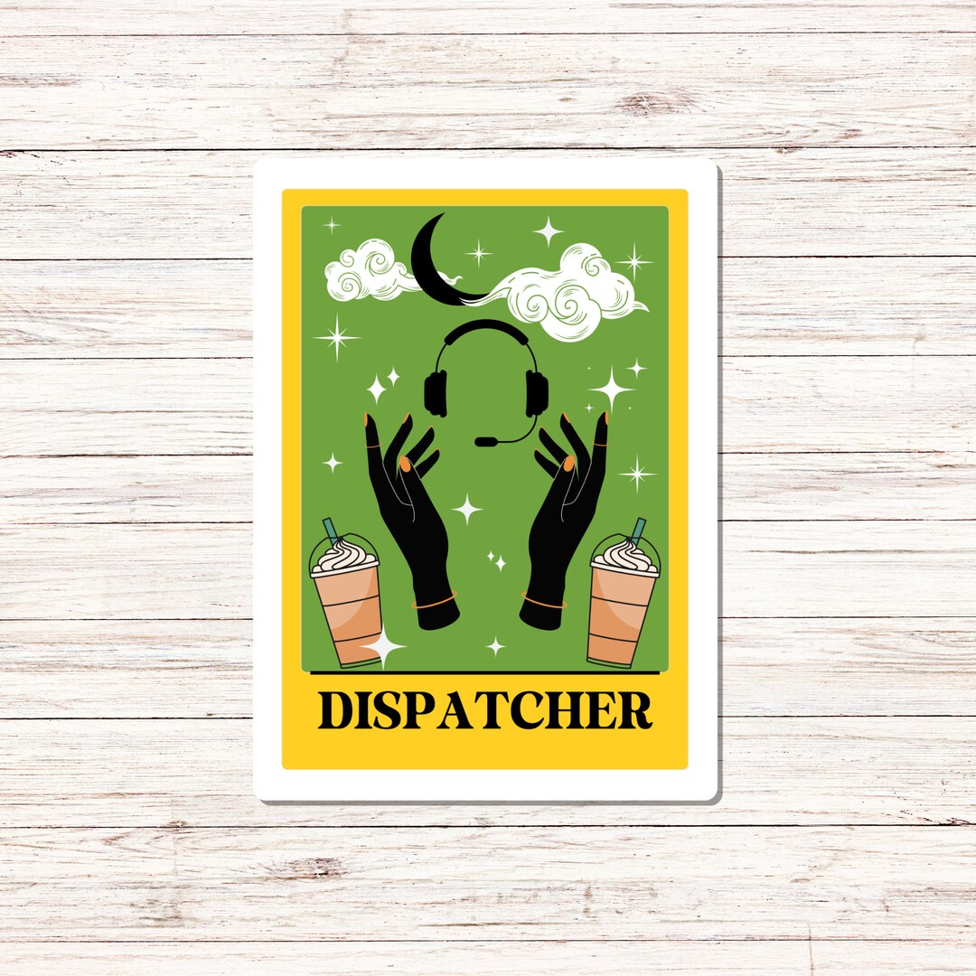 Dispatcher Tarot Card Sticker, Funny 911 Dispatcher Stickers, Funny ...