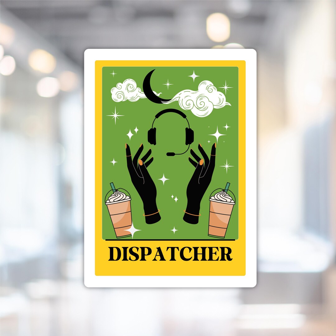 Dispatcher Tarot Card Sticker, Funny 911 Dispatcher Stickers, Funny ...