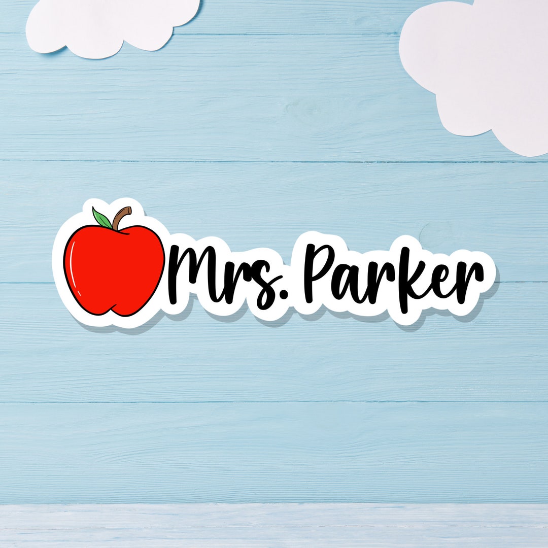 Custom Teacher Sticker, Personalized Teacher Name Sticker, Teacher Name ...