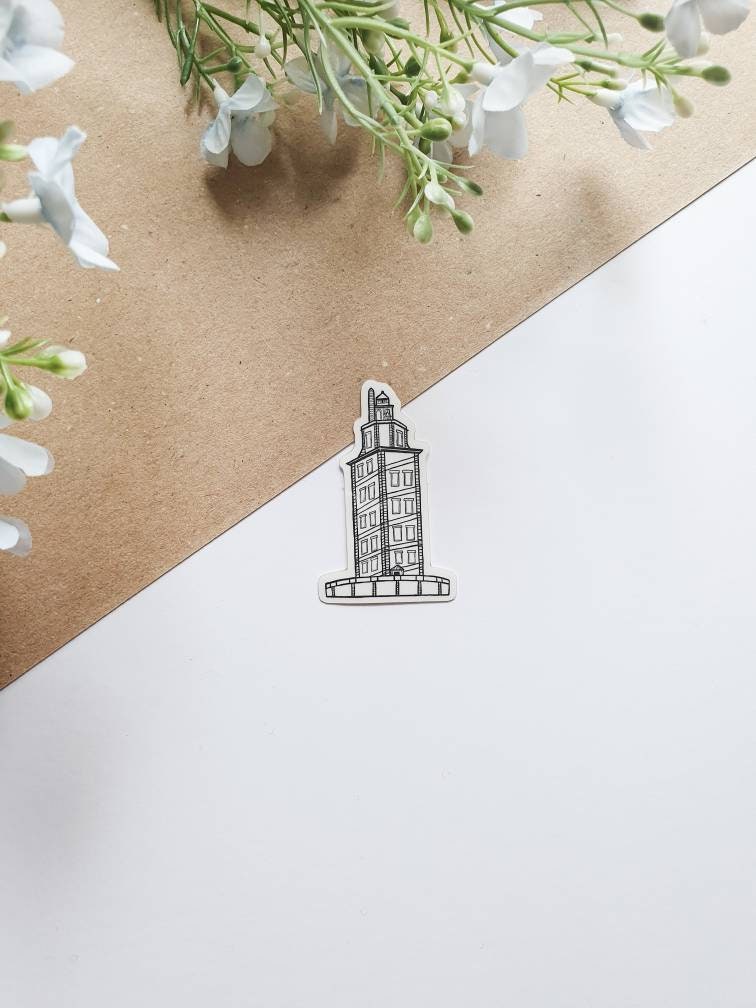 Transparent Vinyl Sticker Torre De Hércules / Laptop Sticker/ - Etsy