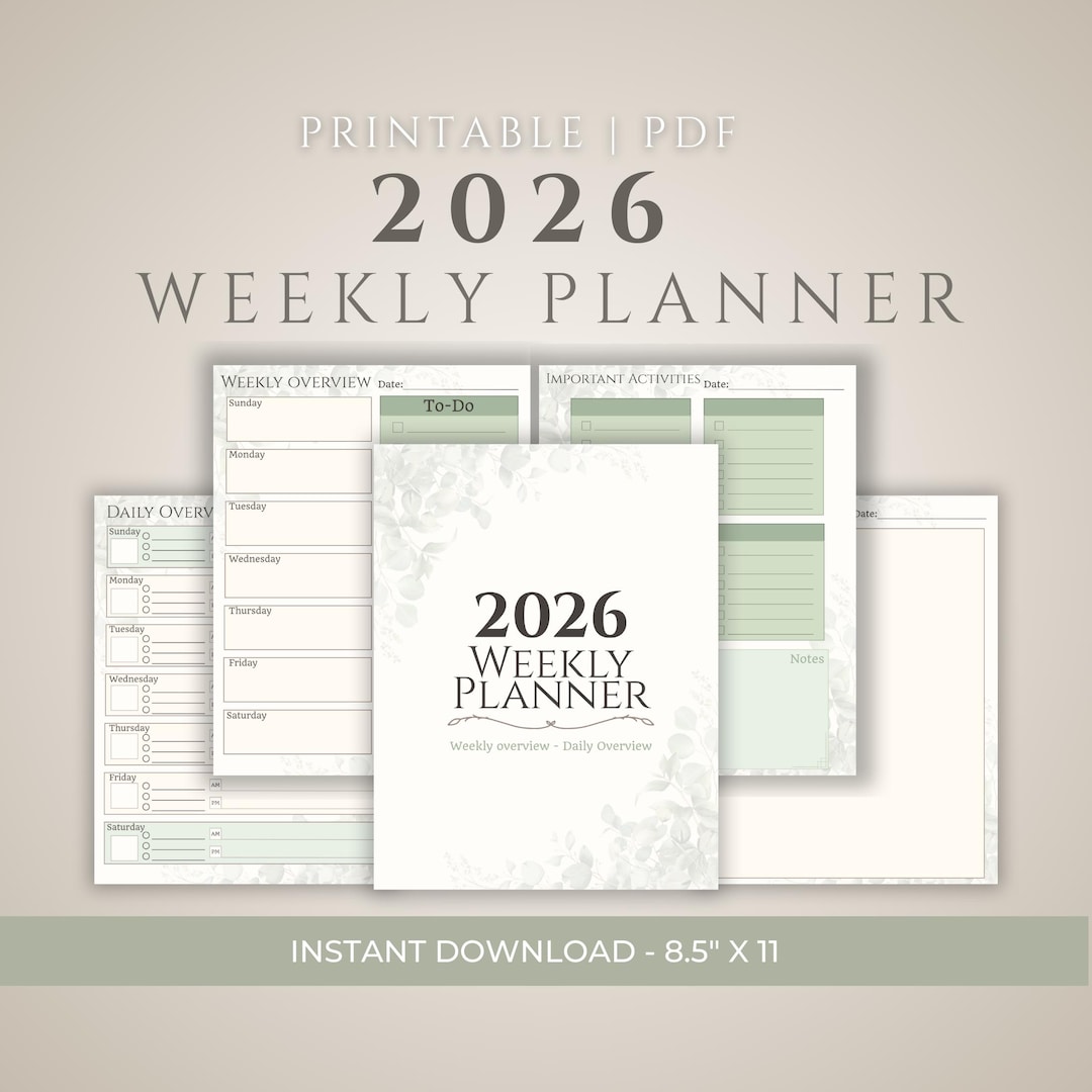 2026 Weekly Planner ADHD Daily Management Project Tracker Digital ...