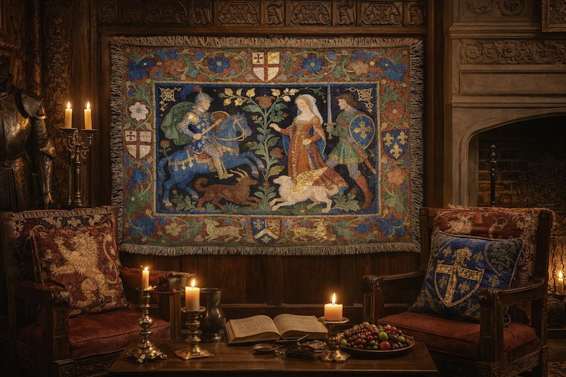 Medieval Tapestry Woven Blanket Castle Decor History Art Lover Gift ...