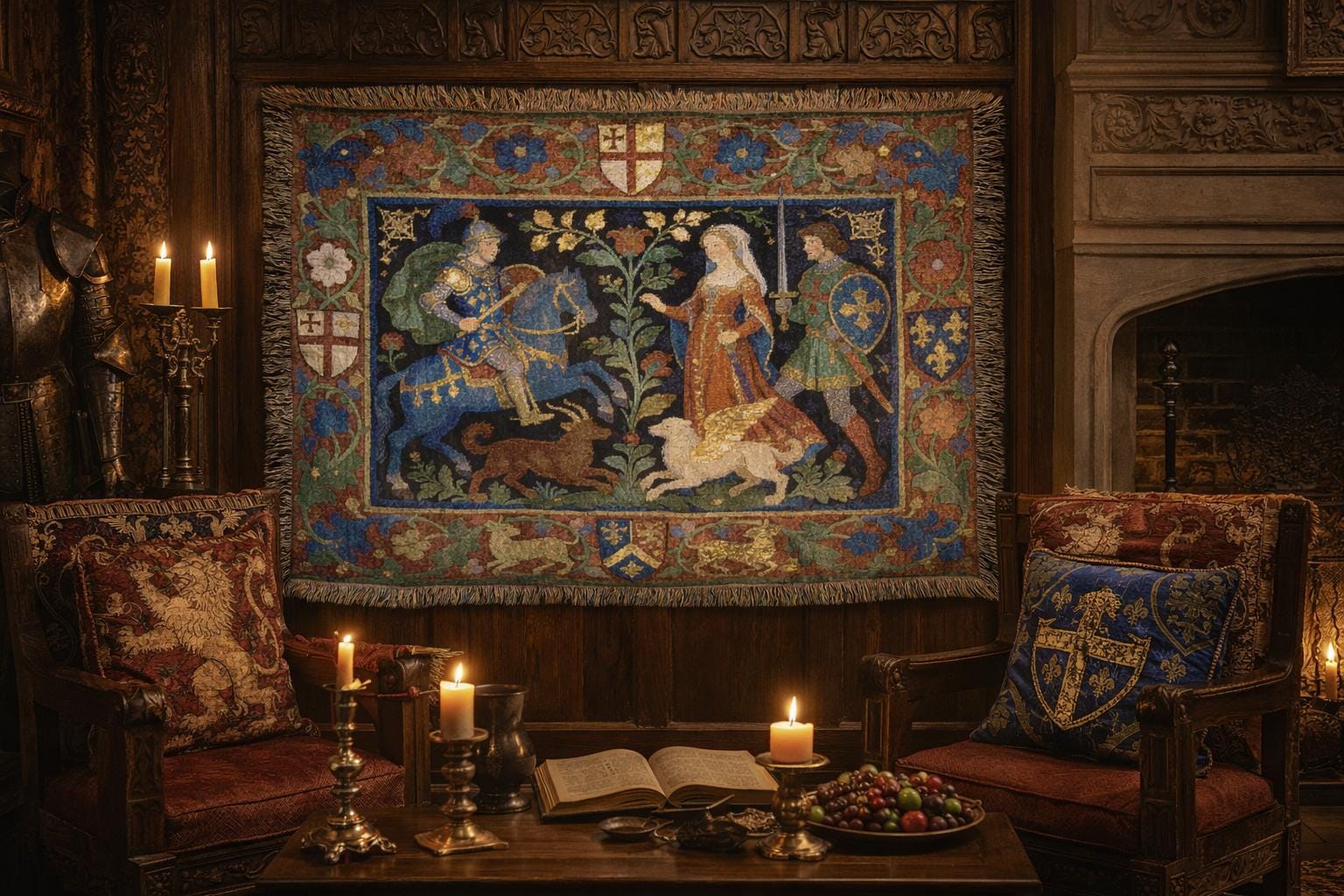 Medieval Tapestry Woven Blanket Castle Decor History Art Lover Gift ...