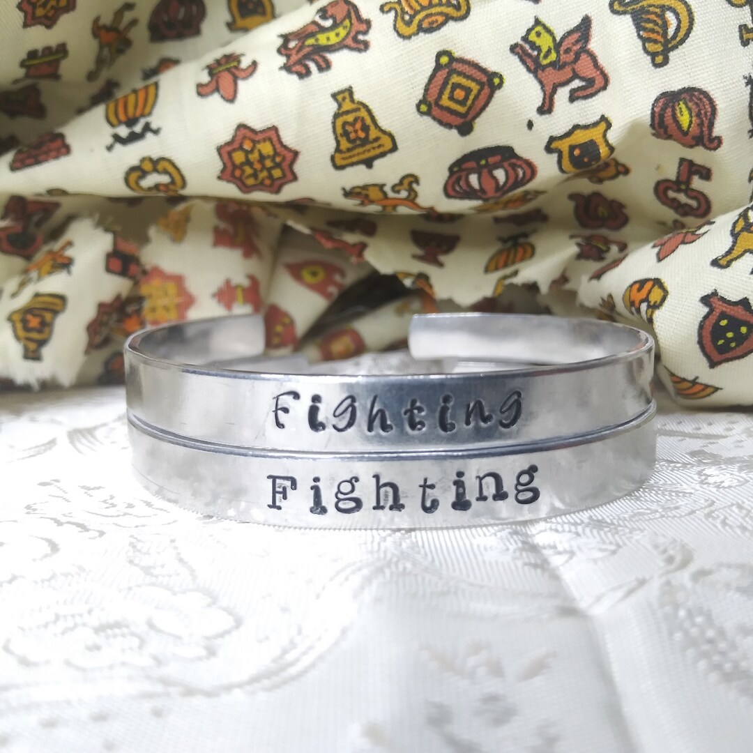 Fighting! K-drama Inspired Bracelet - Hand Stamped Bracelet - Korean ...