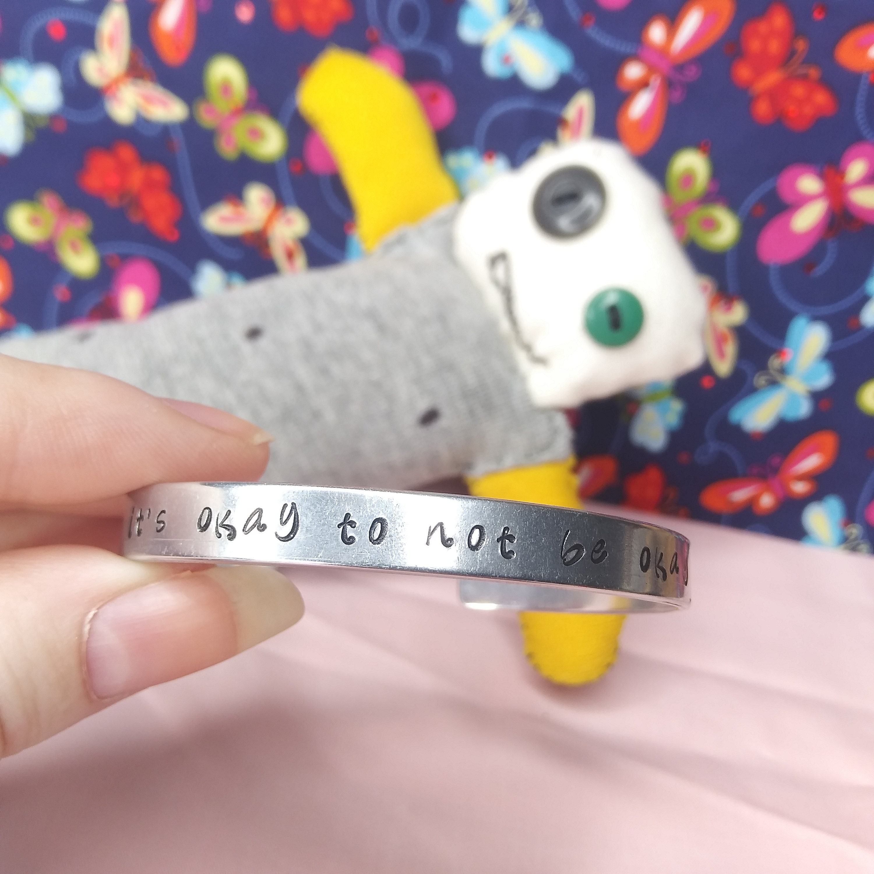It's Okay to Not Be Okay - Hand Stamped Bracelet - Psycho, but It's ...