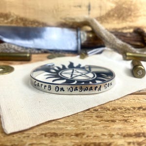 Supernatural Inspired Customizable Bracelet Cuff - Carry on Wayward Son ...