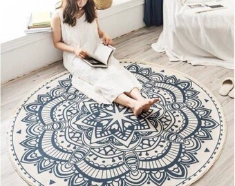 Round Mandala Rug - Etsy