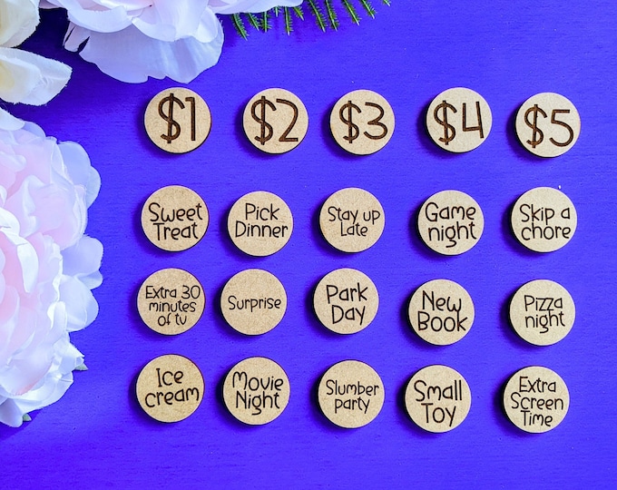 Kids Chore Reward Token, Set of 20 Encouragement Rewards, Good Behavior ...
