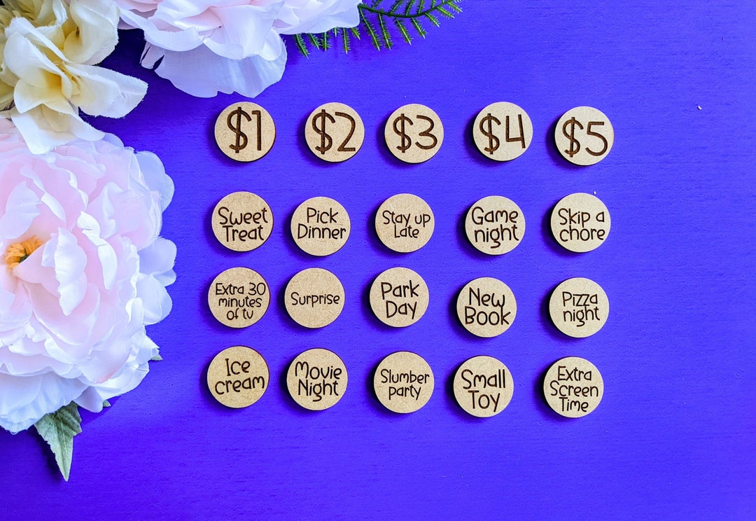 Kids Chore Reward Token, Set of 20 Encouragement Rewards, Good Behavior ...