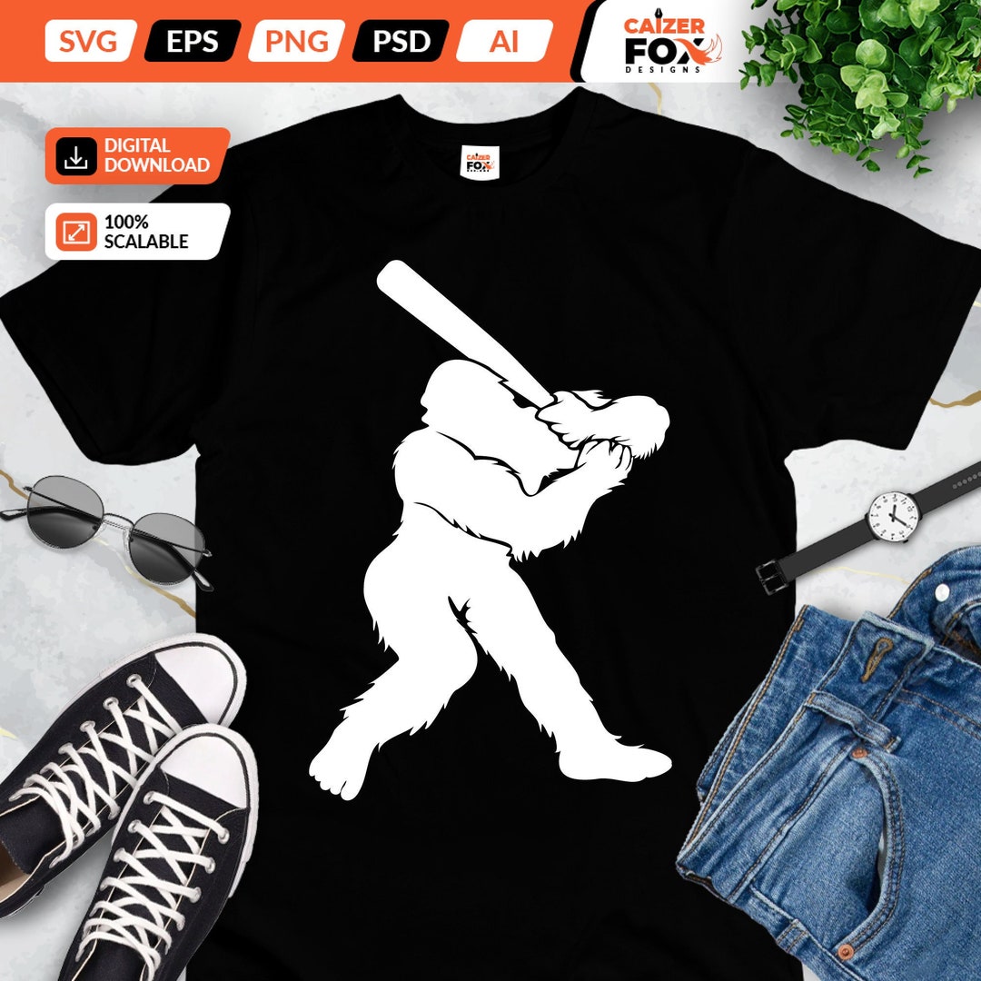 Baseball Svg or Softball Svg Files - Sasquatch Big Foot Vector Art ...