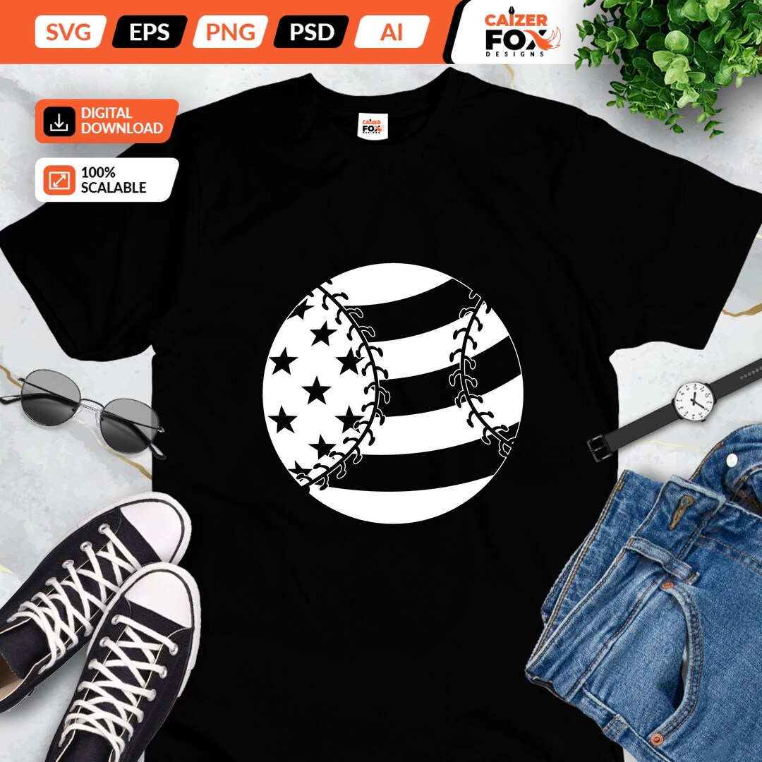 Baseball Svg or Softball Svg Files US Vintage Artistic Flag Baseball ...