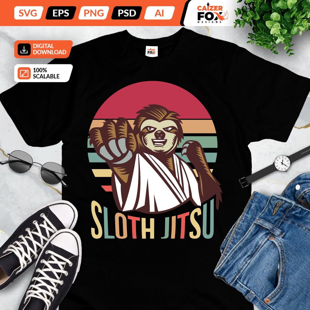 Brazilian Jiu Jitsu, Bjj T Shirt Svg Sloth Jitsu Gift - Etsy