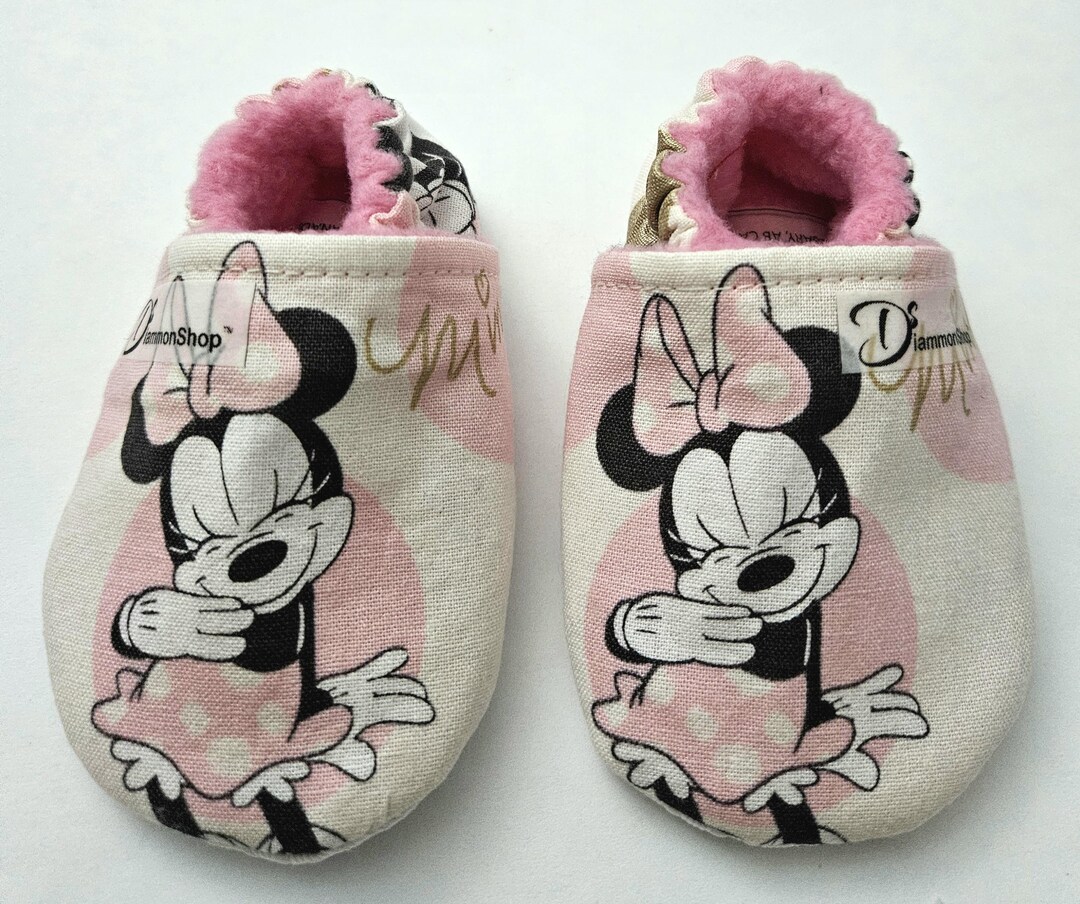 Minnie Mouse Baby Booties: Pink Cotton Anti-skid Slippers Made With ...