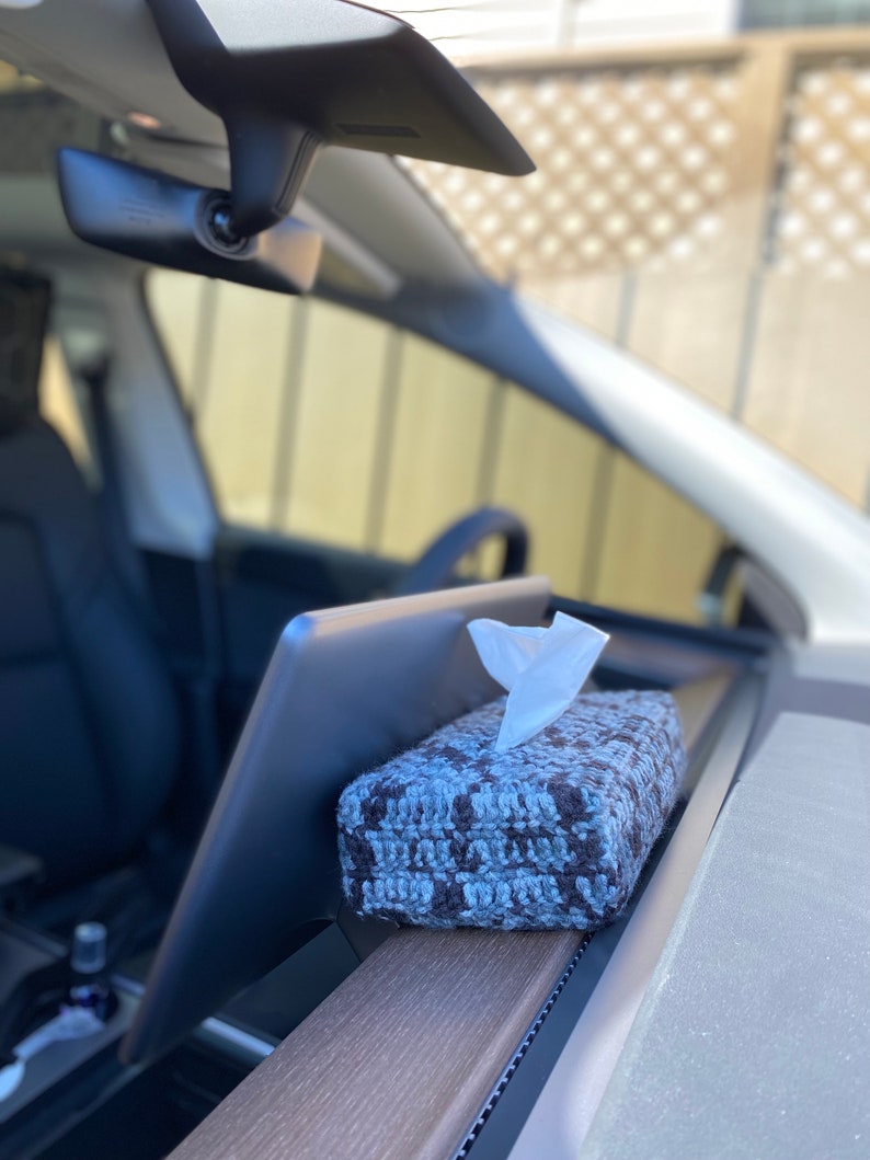 Tesla-yarn Tissue Box Holder for Model 3/Y, Backseat Headrest Tissue ...