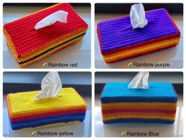 Rainbow LGBT Tissue Box Cover - Car Accessories, Office Decor ...