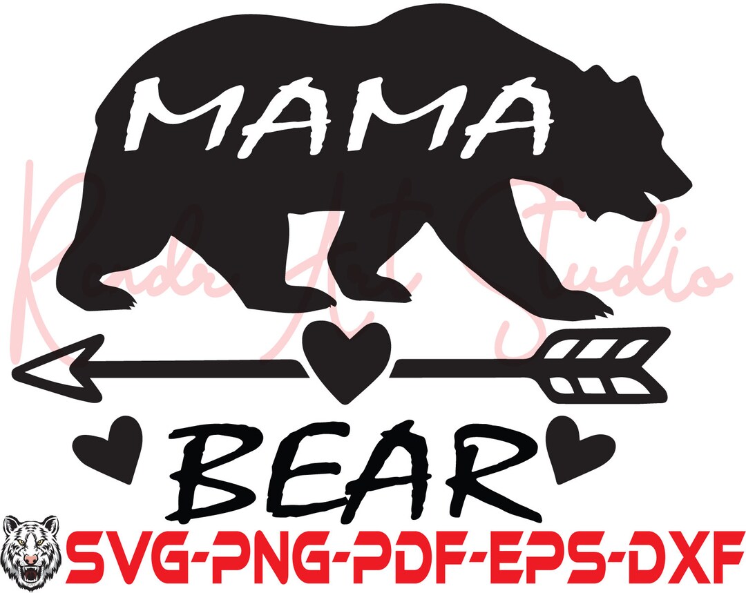 Mama Bear SVG, Mama SVG, Mom Svg, Mommy Svg, Bear Mama Svg, Cricut Cut ...