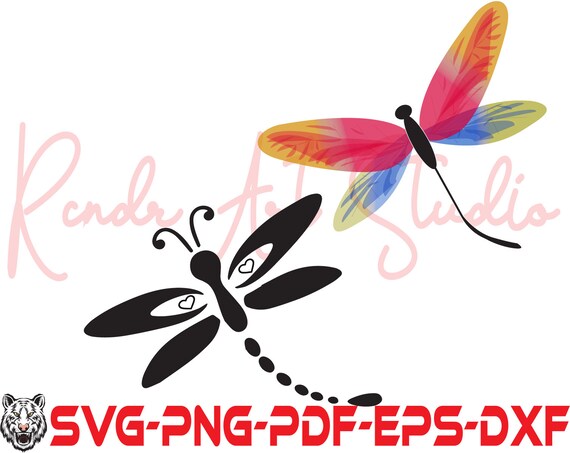 Dragonfly Svg Dxf Png Eps Files. Dragonfly Clip Art. | Etsy