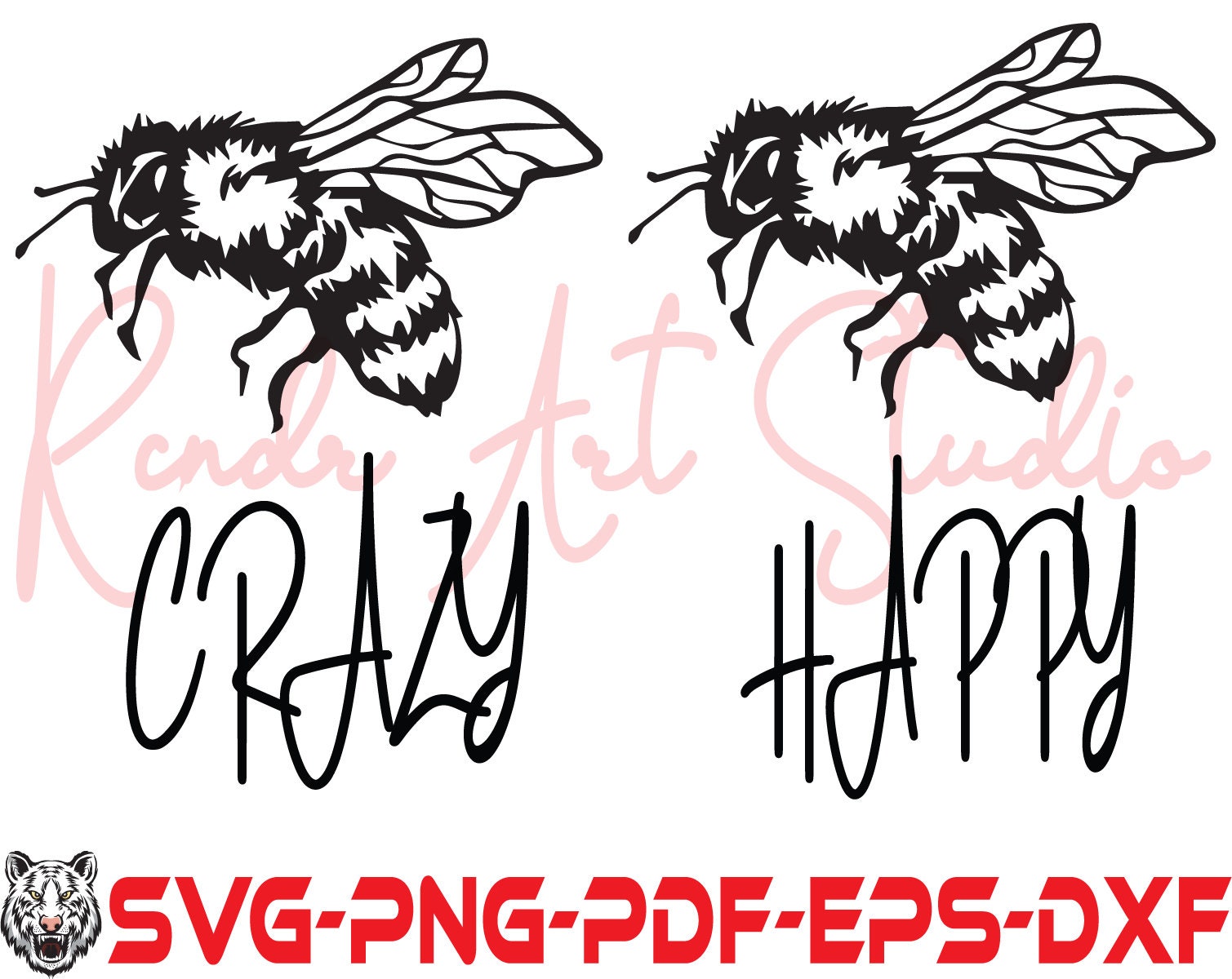 Happy Crazy Bees Svg Bee Svg Crazy Bee Svg Happy Bee Svg | Etsy