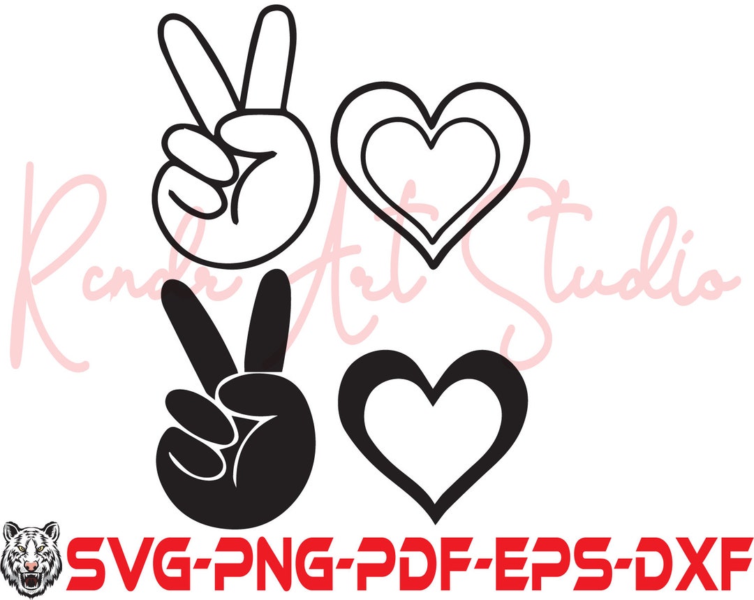 Peace Love Svg | Peace Sign Svg | Peace Hand Svg | Heart Svg | Love Svg ...