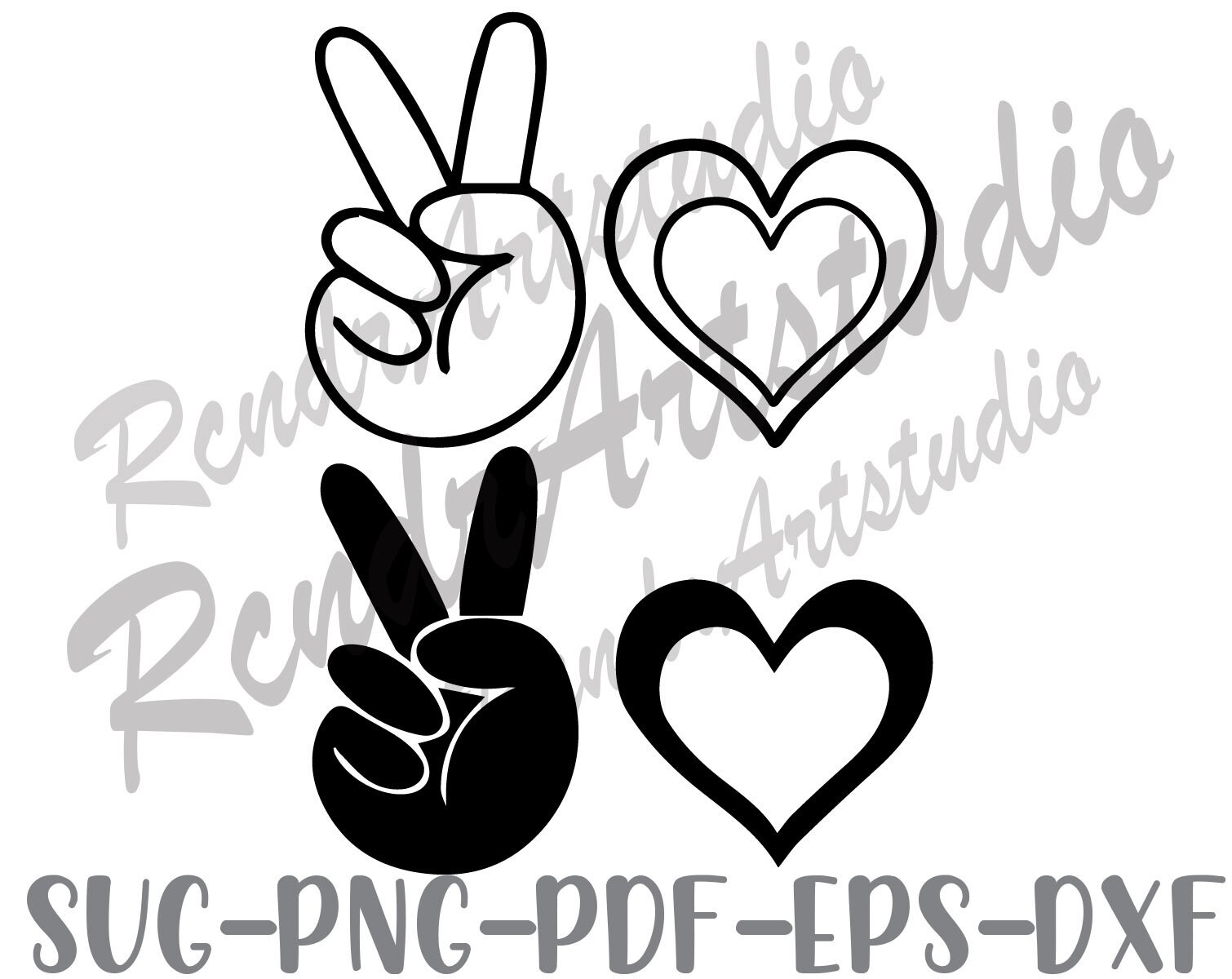 Peace love svg peace sign svg peace hand svg heart svg | Etsy