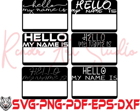 Word Clipart Value Pack Bundle: Bold Black Name Badges - Etsy