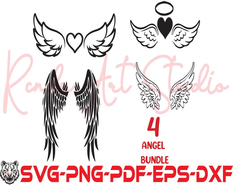 Angel Wings Bundle Svg Angel Wings Svg Wings Svgbaby - Etsy