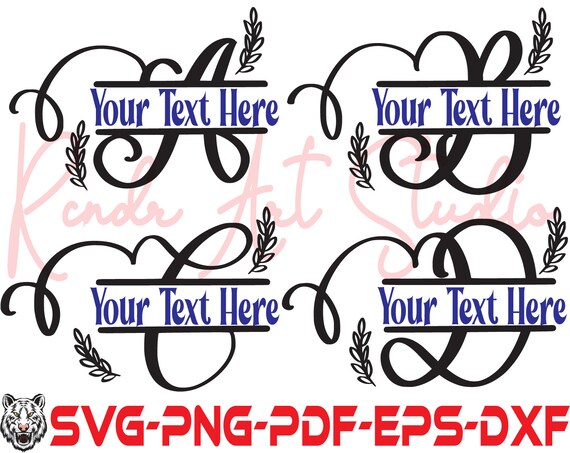 Split Monogram SVG/PNG Split Monogram Frame Alphabet Digital | Etsy