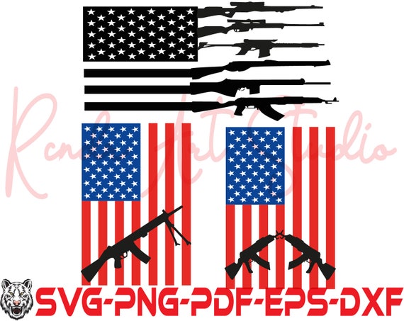 American Gun Flag Svg Rifle Flag Svg Guns Svg 2nd Amendment - Etsy