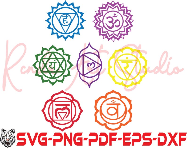 Chakras SVG Bundle SVG Yoga Kundalini Meditation Spiritual Svg | Etsy