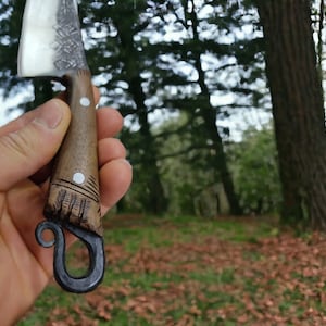 Black Blacksmith Hand Forge Engraving Custom Knife - Etsy