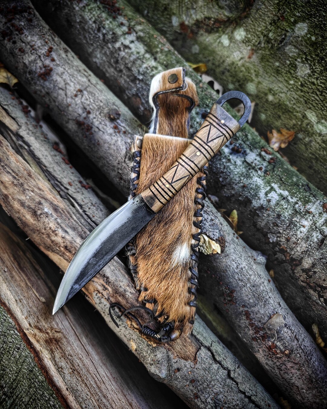 Viking Style Primitive Blacksmith Carbon Steel Handmade Custom Knife ...