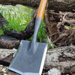 Handmade Blacksmith Survival Shovel: Forge Carbon Steel Bushcraft Tool ...