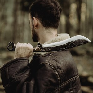 Handmade Forest Machete Knife With Back Sling and Leather Sheath - Etsy