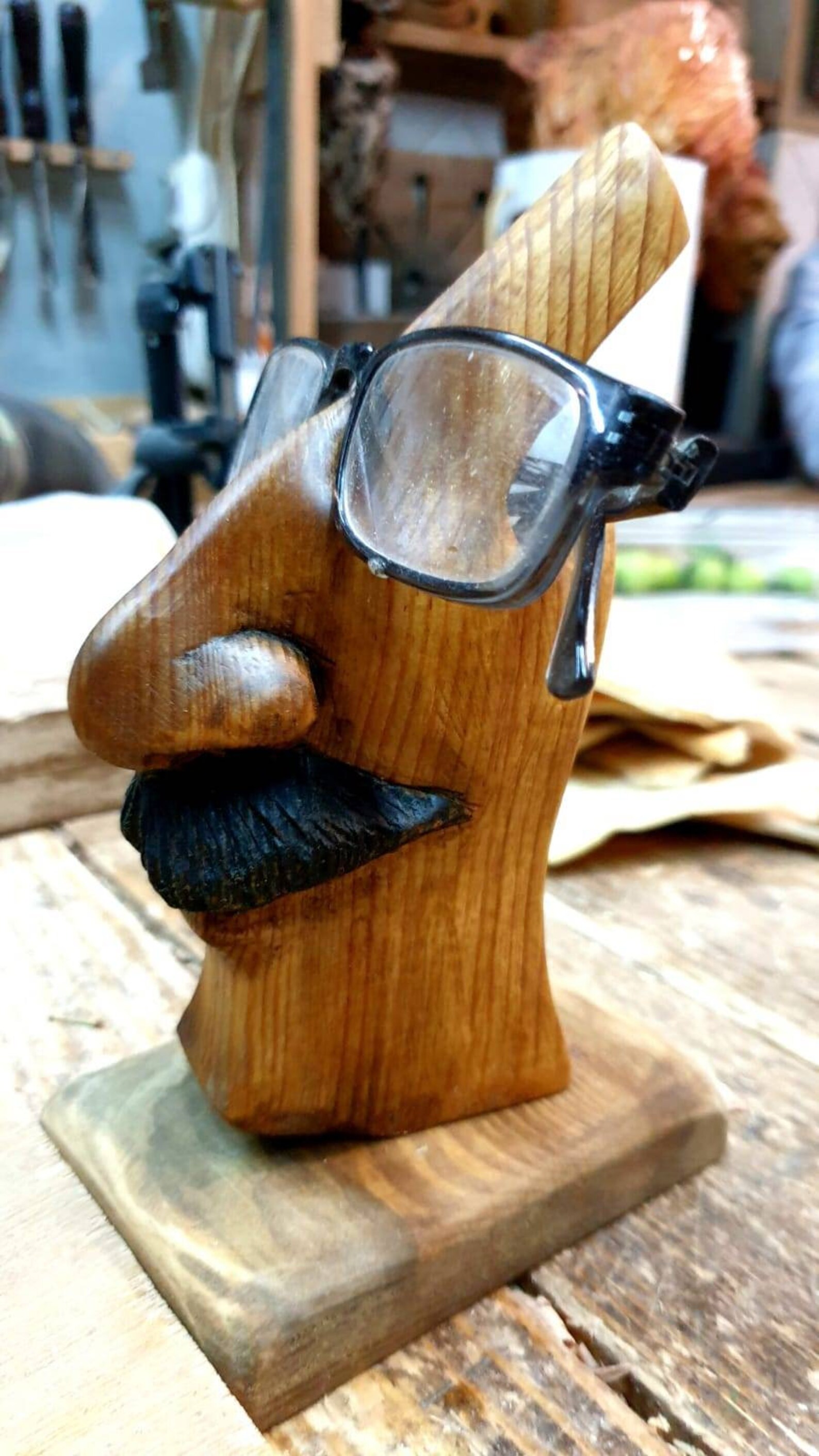 Totally Hand Carving Eye Glasses Stand | Etsy