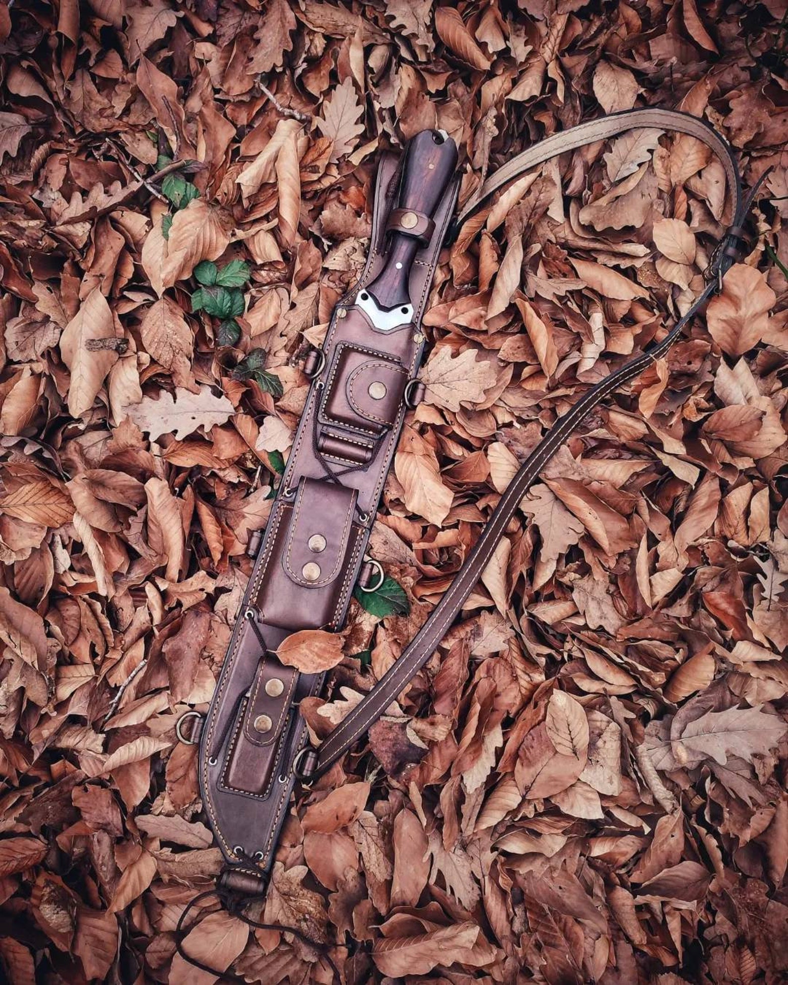 Handmade Forest Knife With Back Sling and Leather Sheath - Etsy