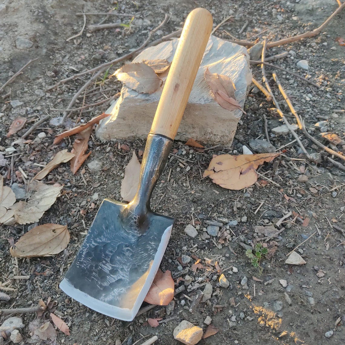 Handmade Blacksmith Survival Shovel: Sturdy Forge Carbon Steel Axe - Etsy