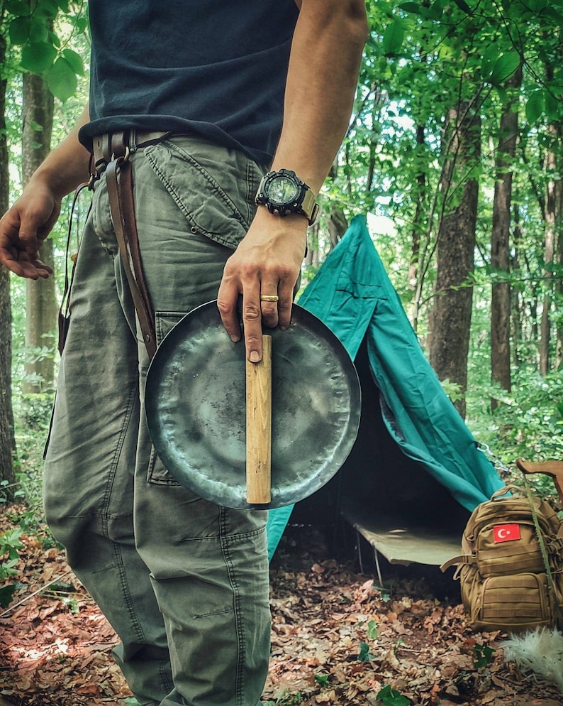 Bushcraft Primitive Hand Forge Camp Pan - Etsy