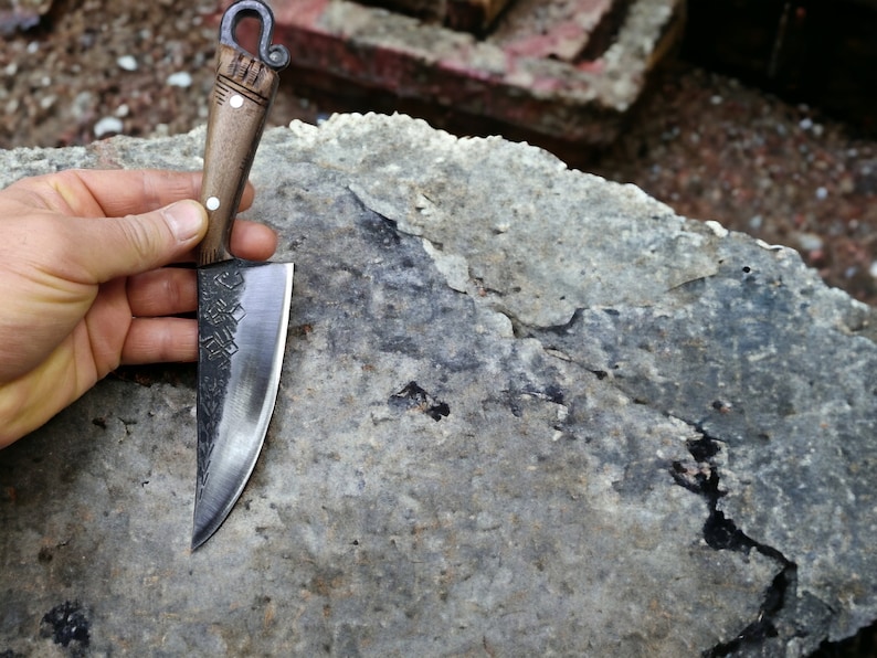 Black Blacksmith Hand Forge Engraving Custom Knife - Etsy