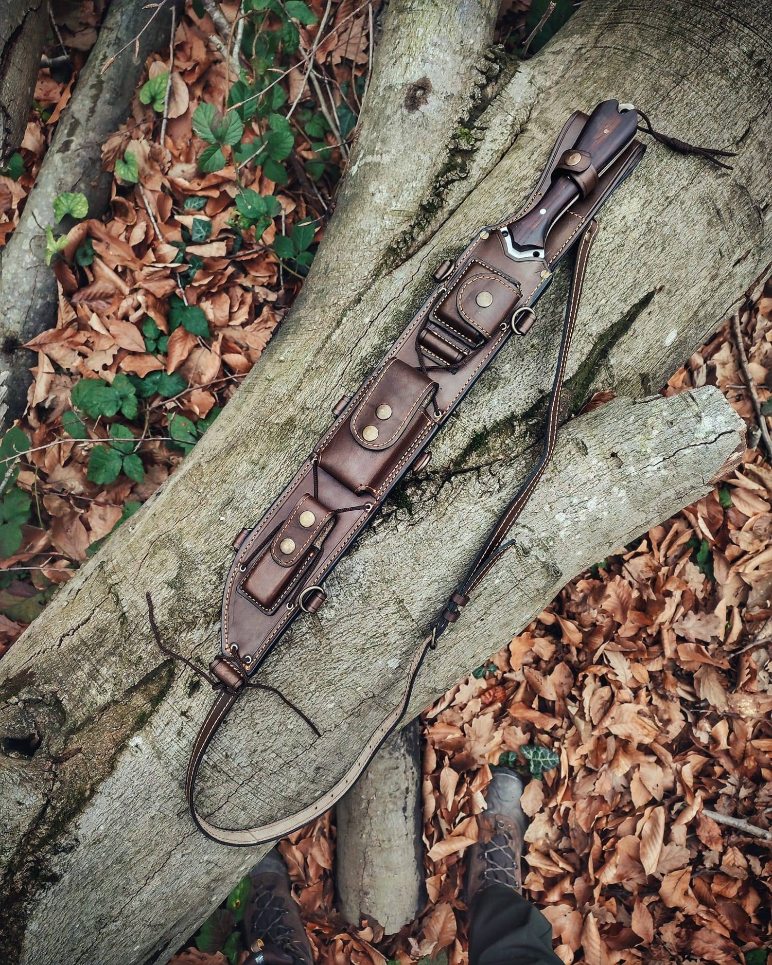 Handmade Forest Knife With Back Sling and Leather Sheath - Etsy