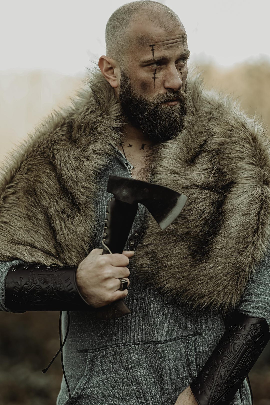 Blacksmith Hand Forge Small Carving Axe Carpenter Tool With Leather ...