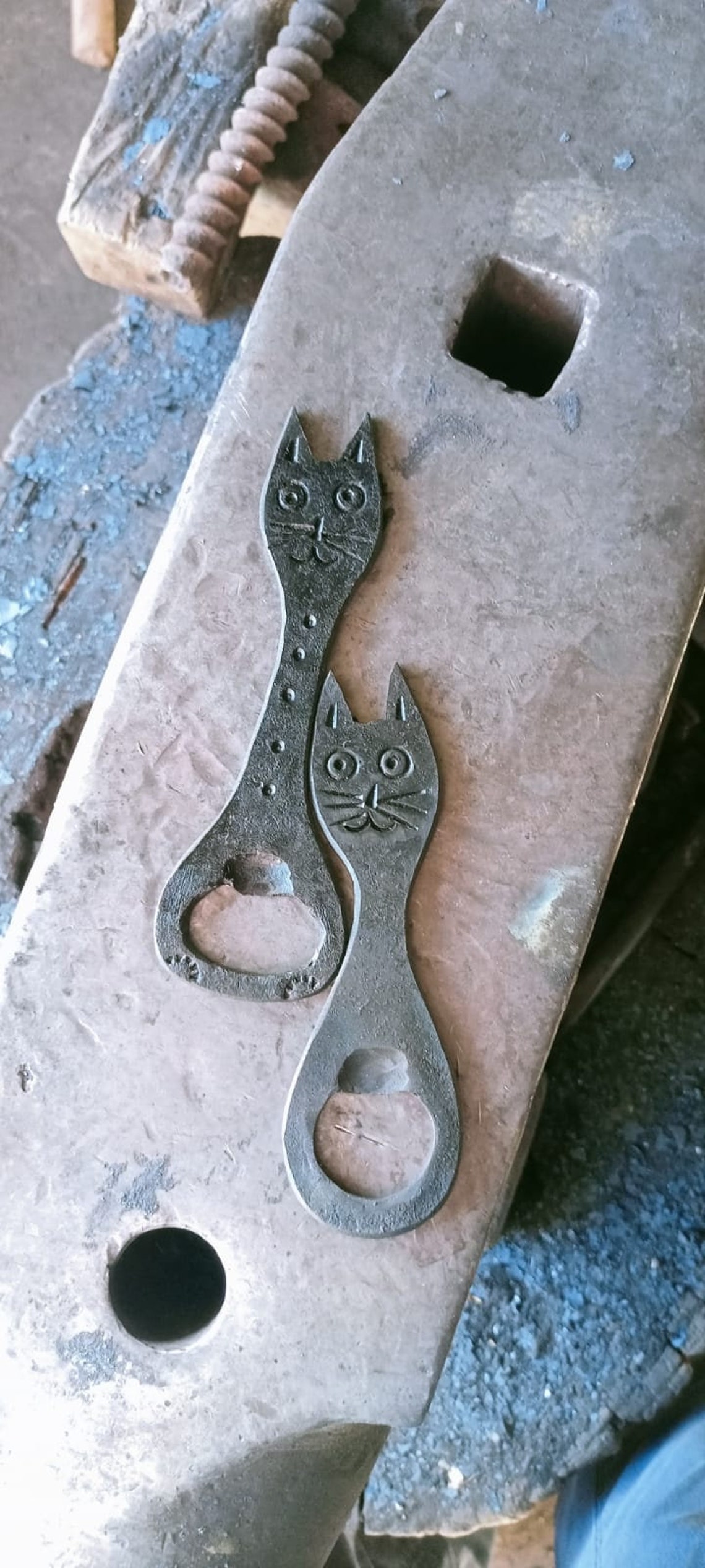 Blacksmith Hand Forged Cat Bottle Opener - Etsy