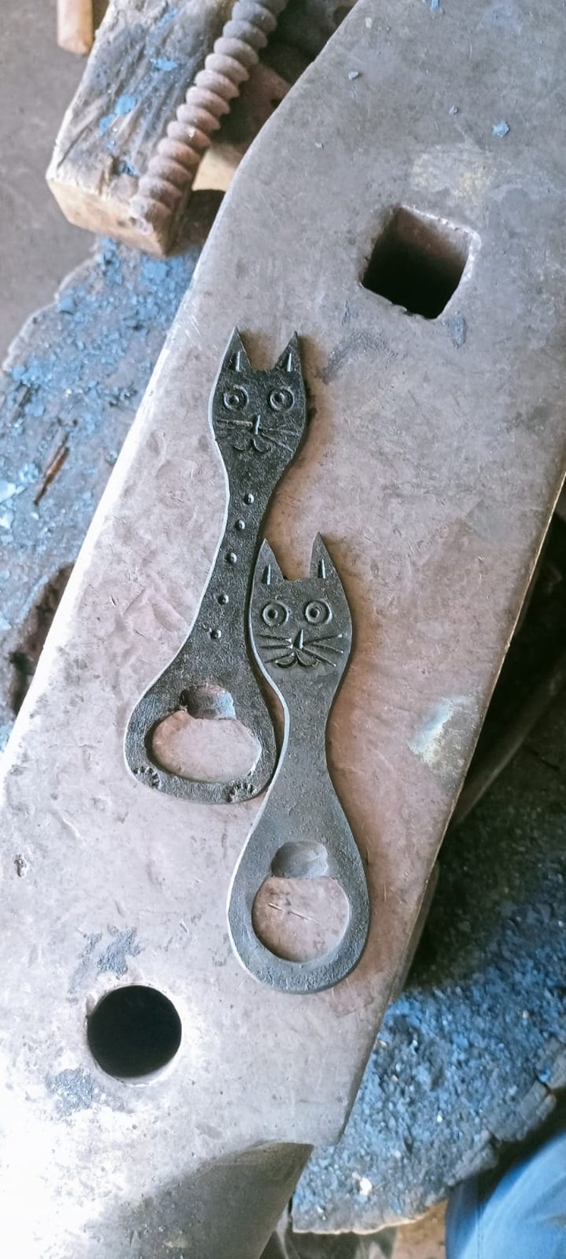 Blacksmith Hand Forged Cat Bottle Opener - Etsy