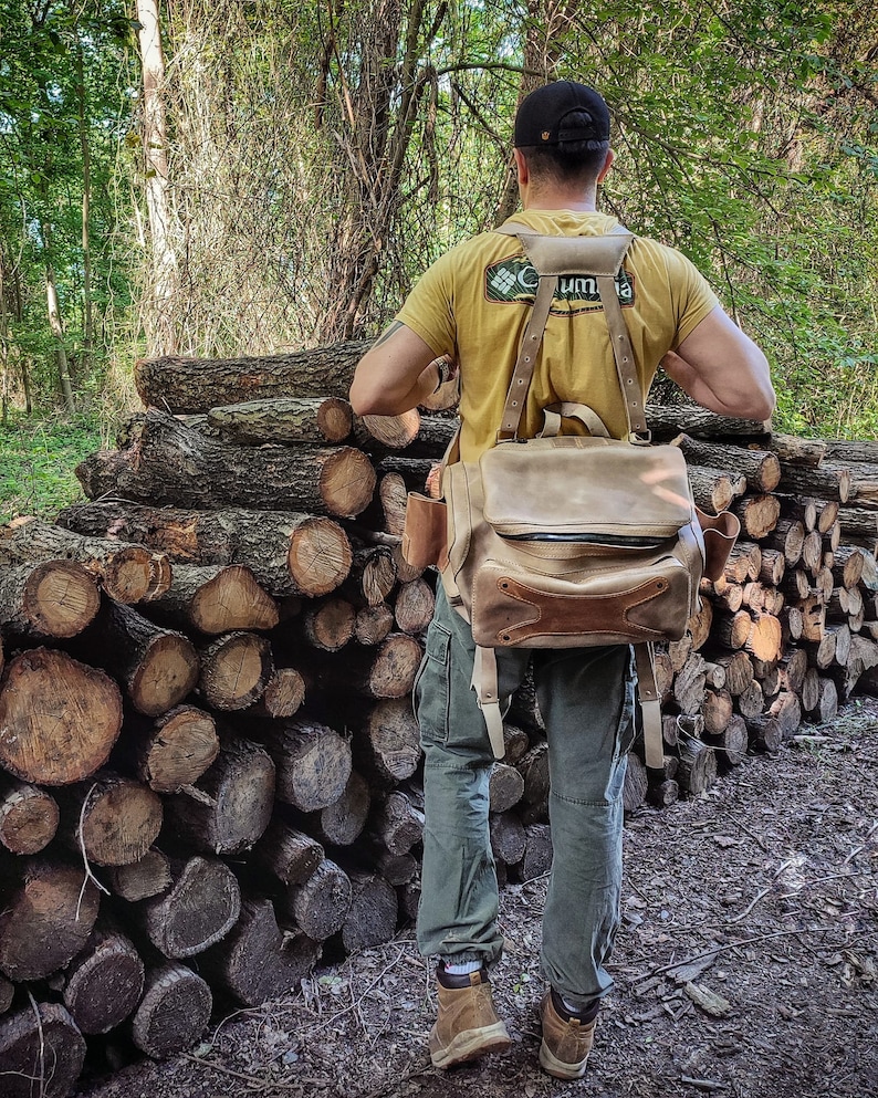 Bushcraft Handmade Leather Craft Backbags Gift for Him Boy Christmas ...