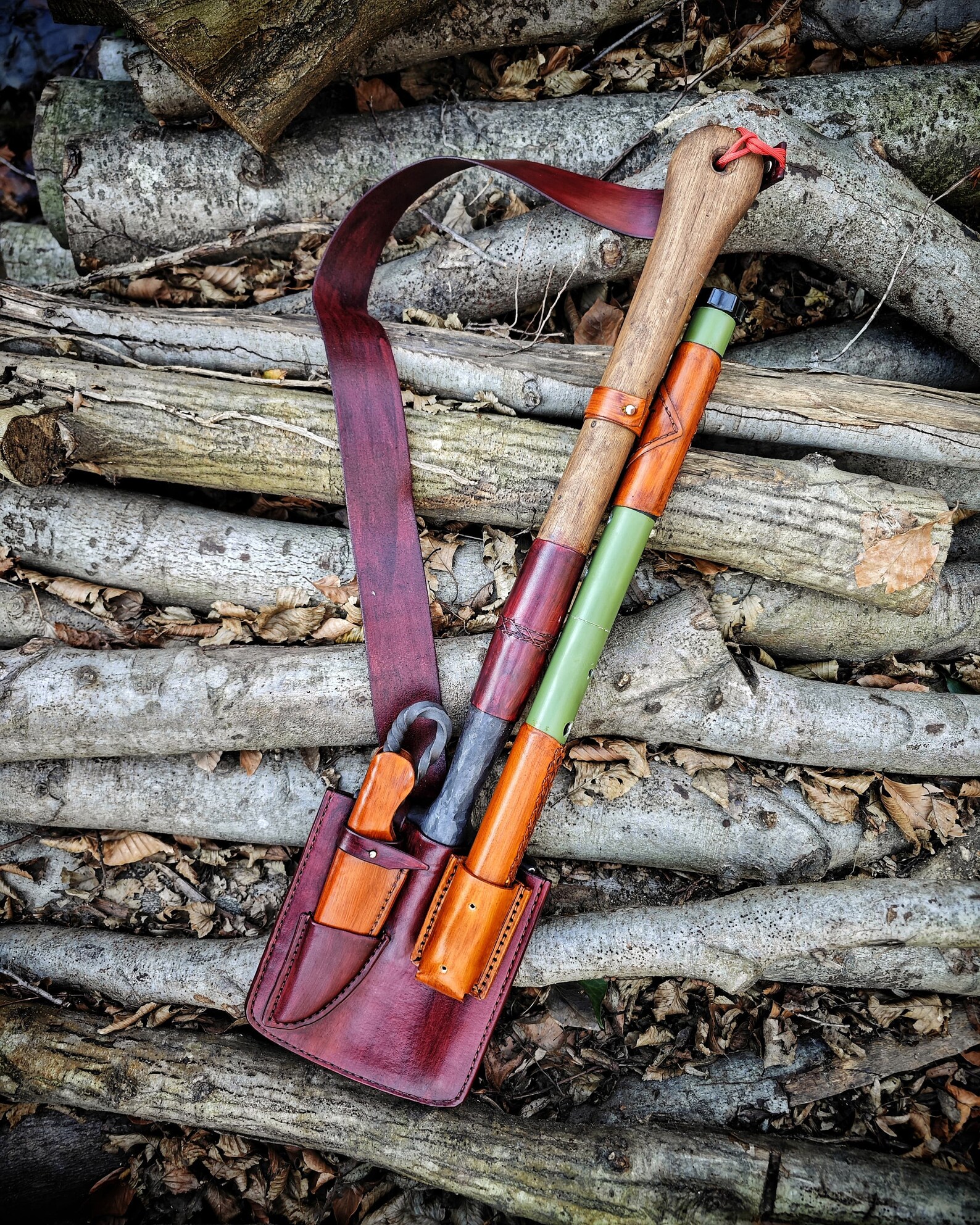 Handmade Tactical Shovel: Bushcraft Knife & Bowsaw Survival Set - Etsy