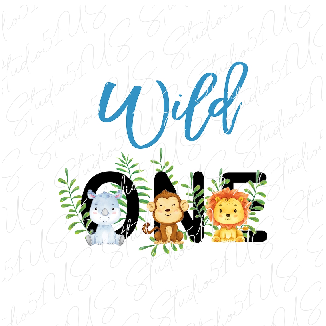 Wild One PNG, Safari Animals Sublimation PNG File, First Birthday Boy ...